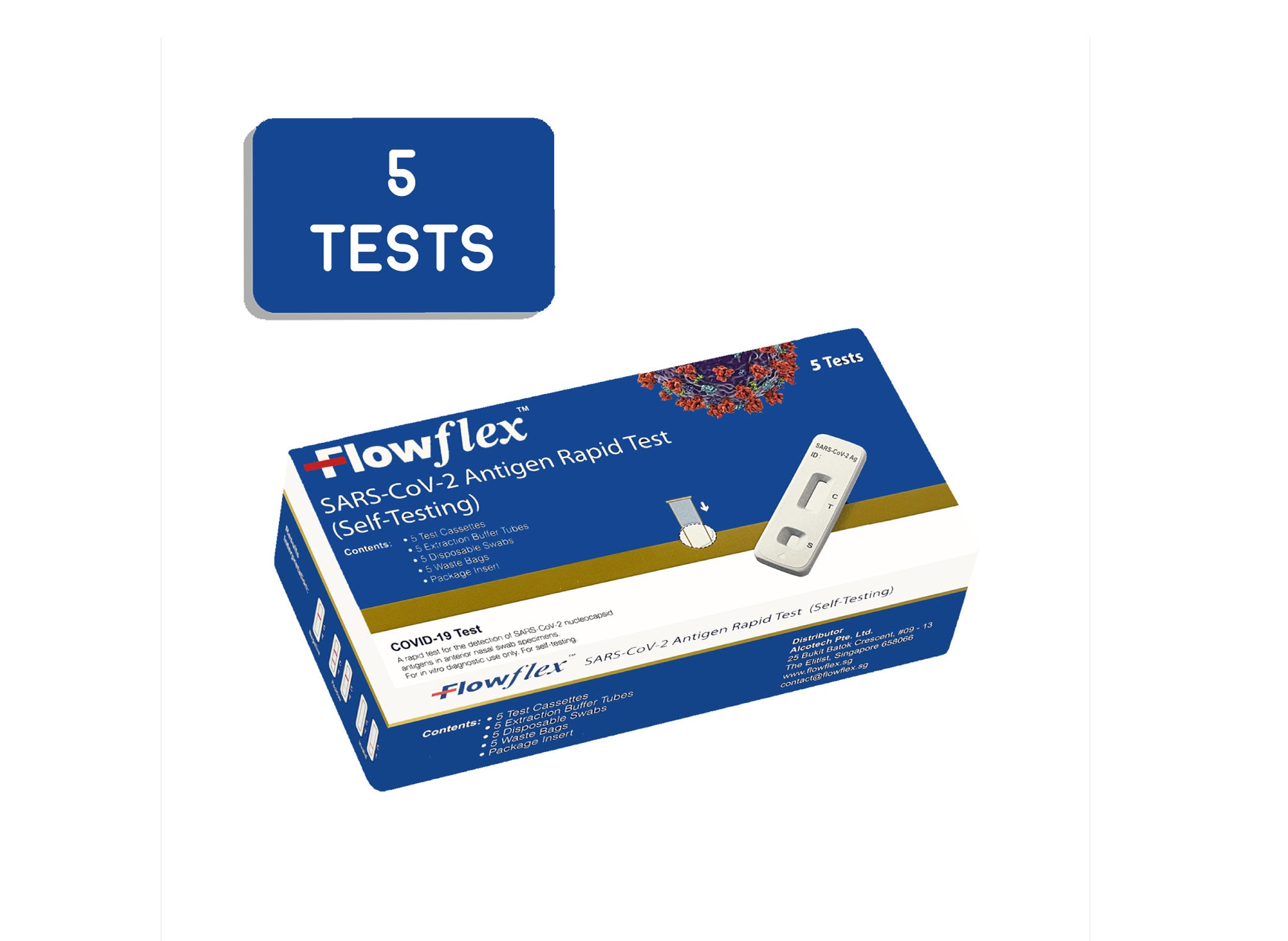 Flowflex™ COVID-19 ART Antigen Rapid Test Kit [5 Tests / Box ...
